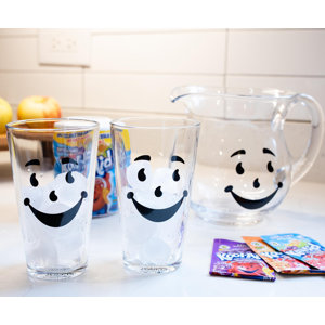 Toynk Kool-aid Man Glass Pitcher and Two Pint Glasses Set | Wayfair