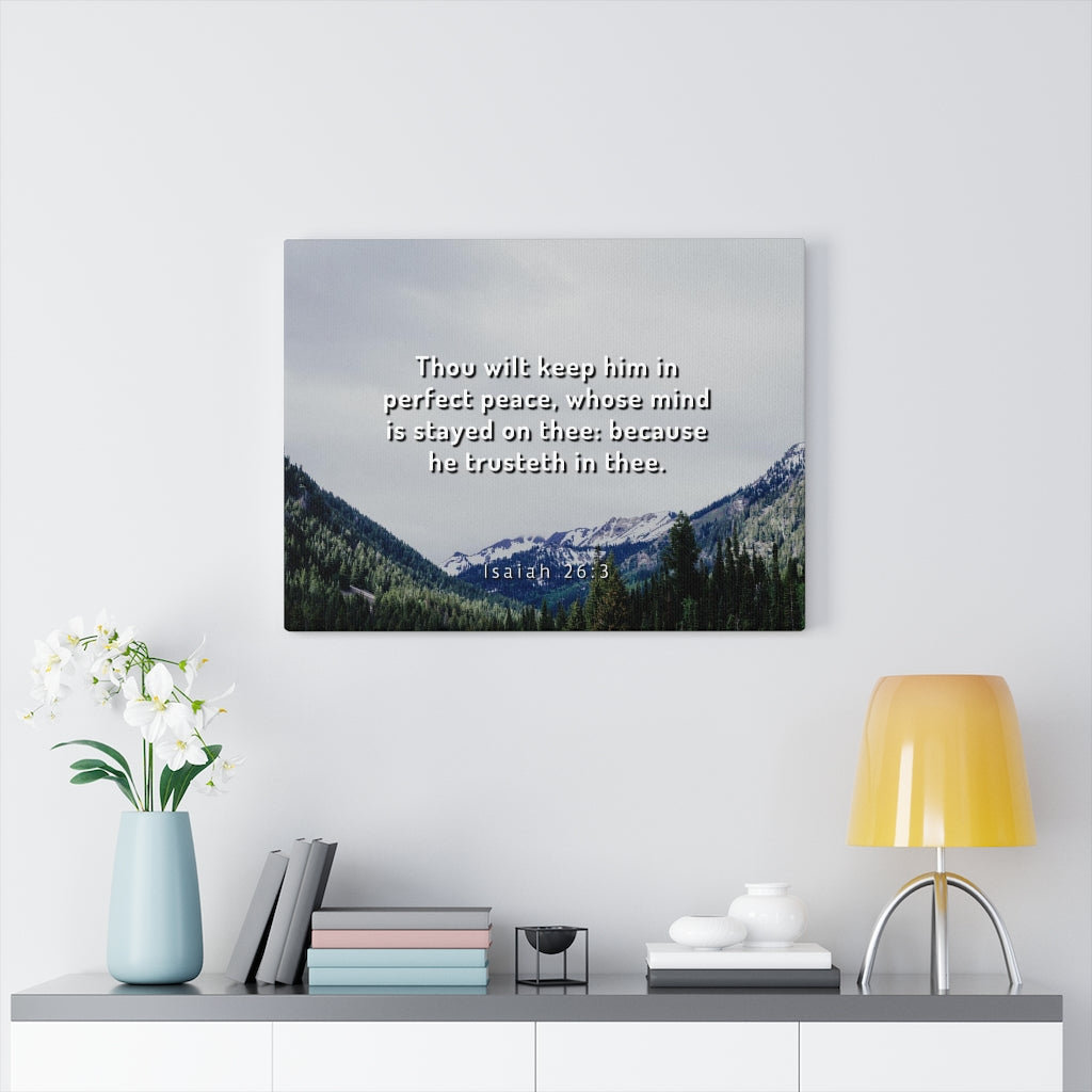 Trinx Perfect Peace Isaiah 26:3 Christian Wall Art Bible Verse Print ...