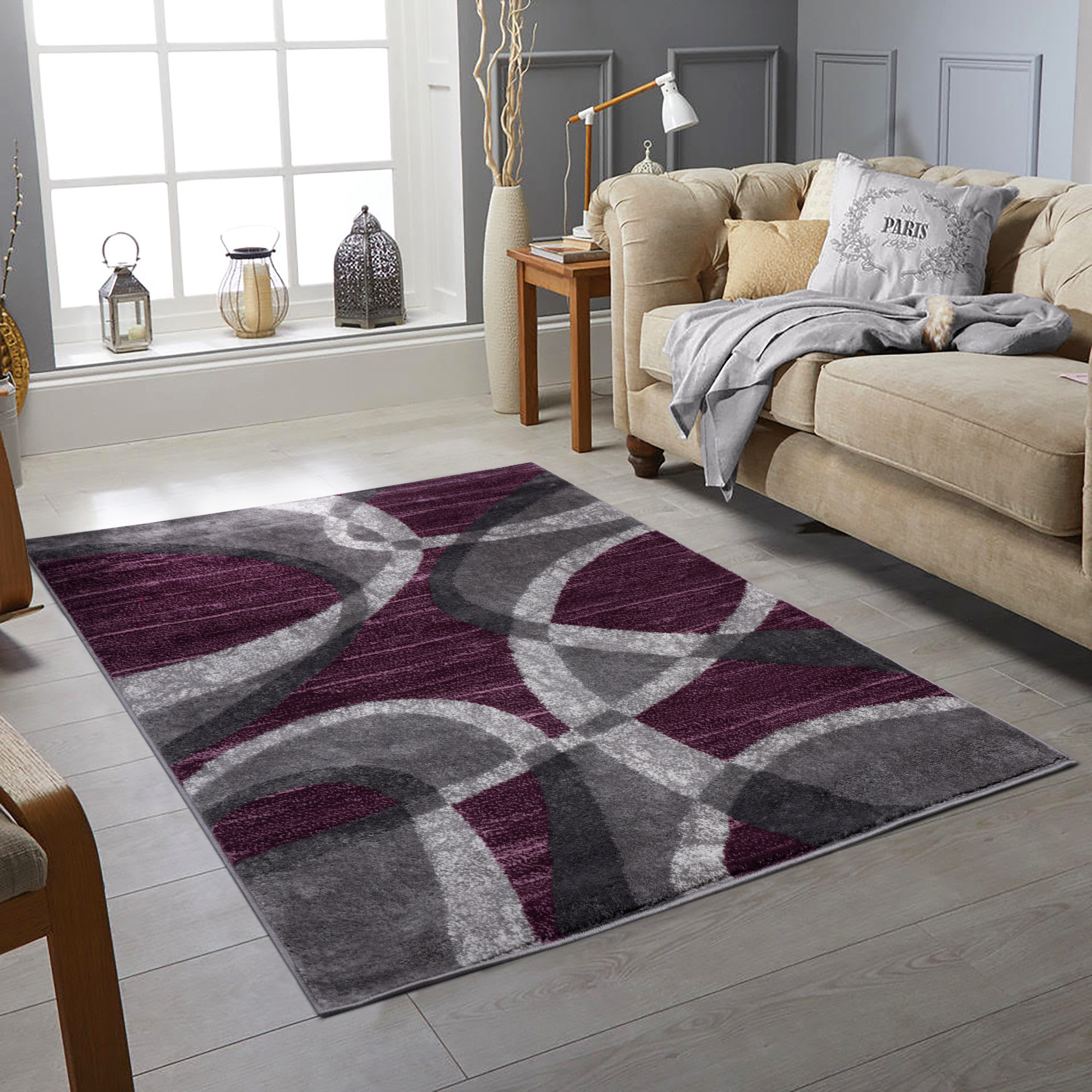 Metro Lane Heacock Dhurrie Purple/Grey Rug & Reviews | Wayfair.co.uk