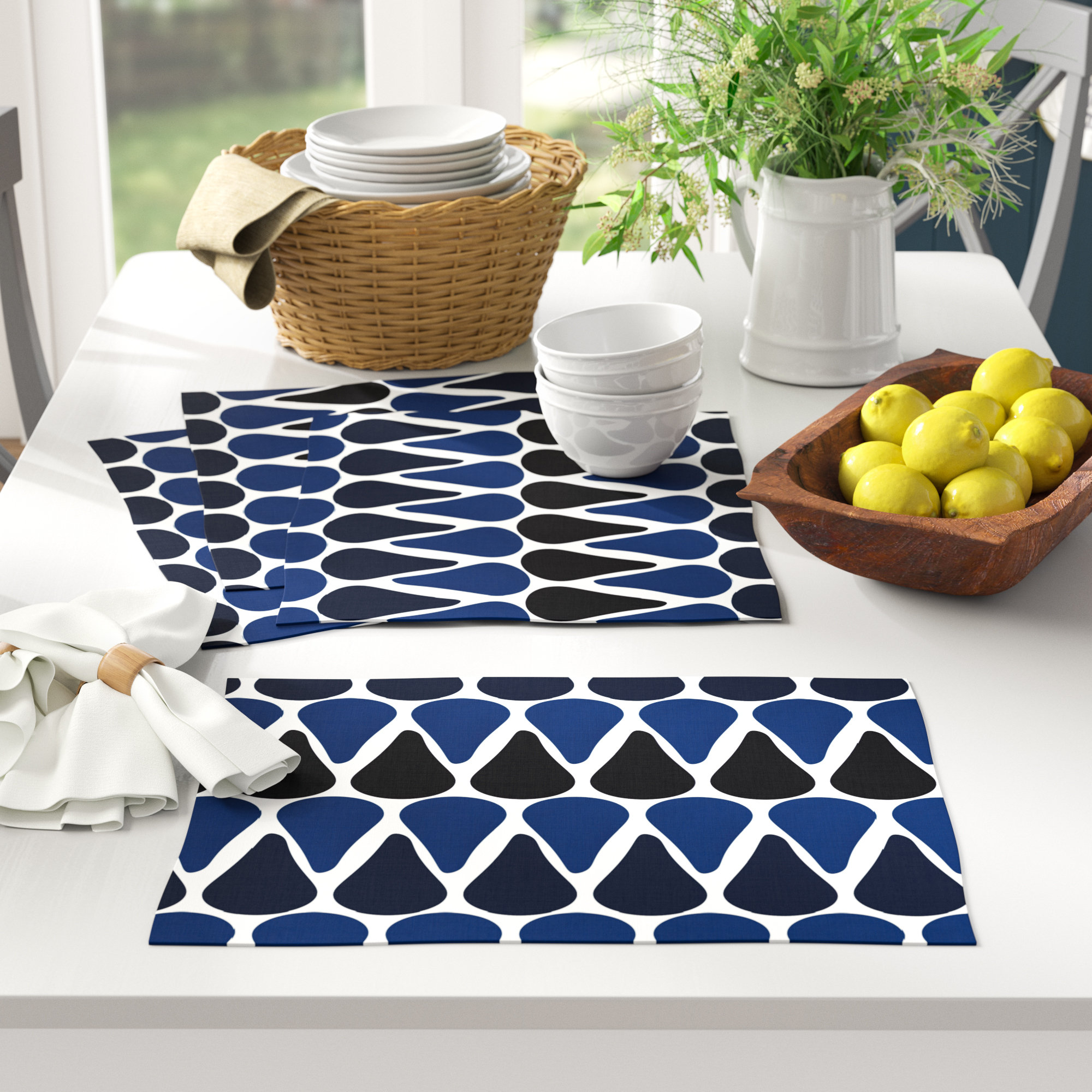 Beachcrest Home Synthia Polyester Geometric Rectangular Placemat | Wayfair