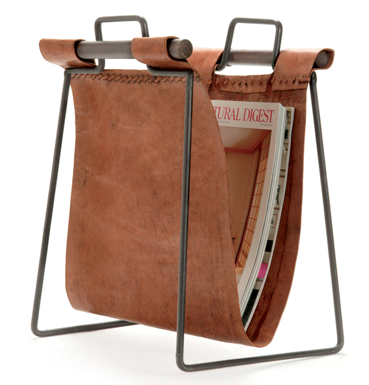 Steelside™ Gemi Leather/Iron Sling Magazine Rack & Reviews | Wayfair