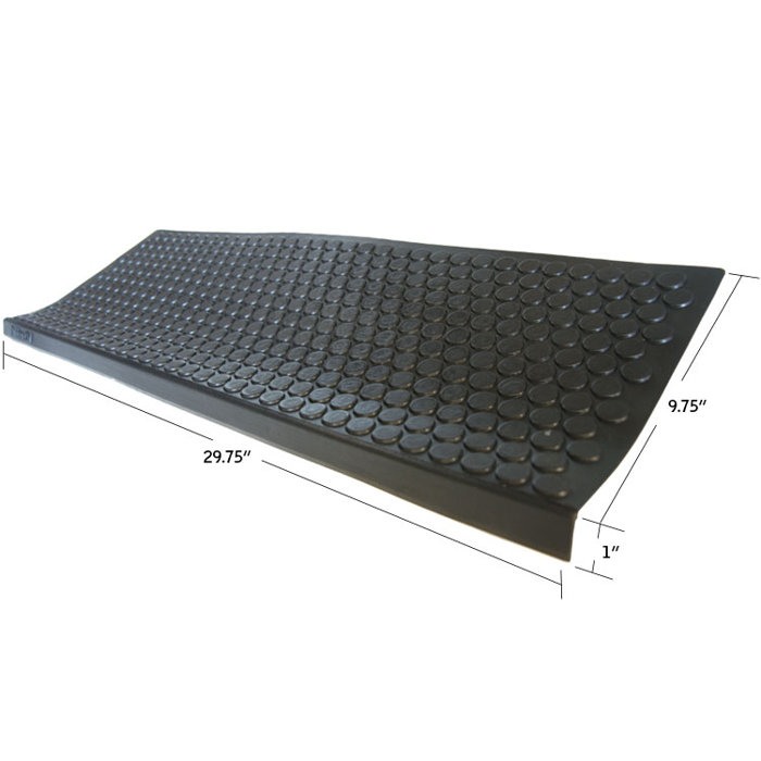 Rubber-Cal, Inc. Coin-Grip Non-Slip Black Stair Tread & Reviews | Wayfair