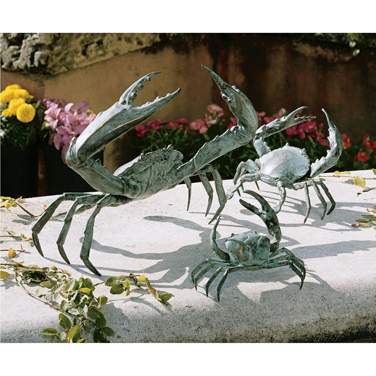 Design Toscano Small, Medium, and Large Crab Statue Set | Wayfair