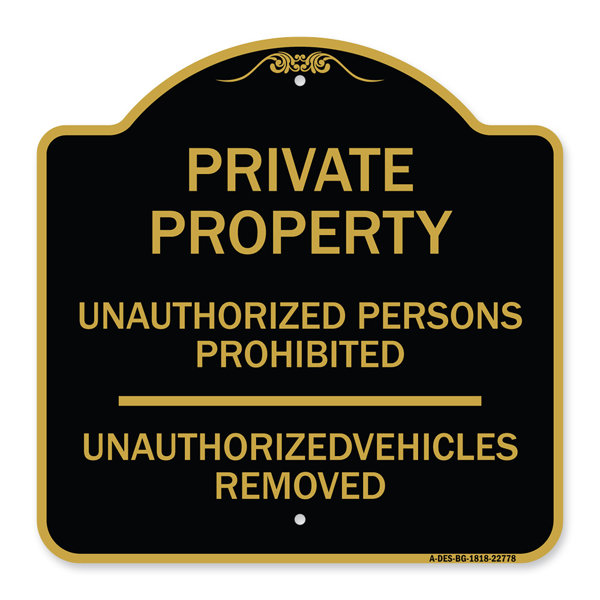 Signmission Designer Series Sign - Unauthorized Persons Prohibited ...