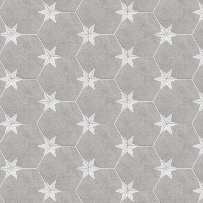 Merola Tile Stella Hex 9" x 10" Porcelain Pattern Wall & Floor Tile ...