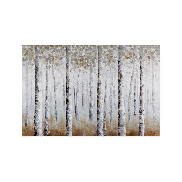 Alpen Home Hand -painted acrylic painting of birch lights | Wayfair.co.uk