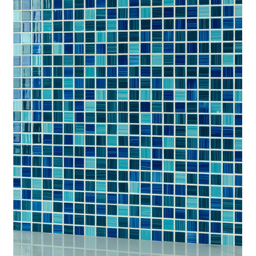 WS Tiles Hand Painted 12" x 12" Glass Grid Mosaic Tile | Wayfair