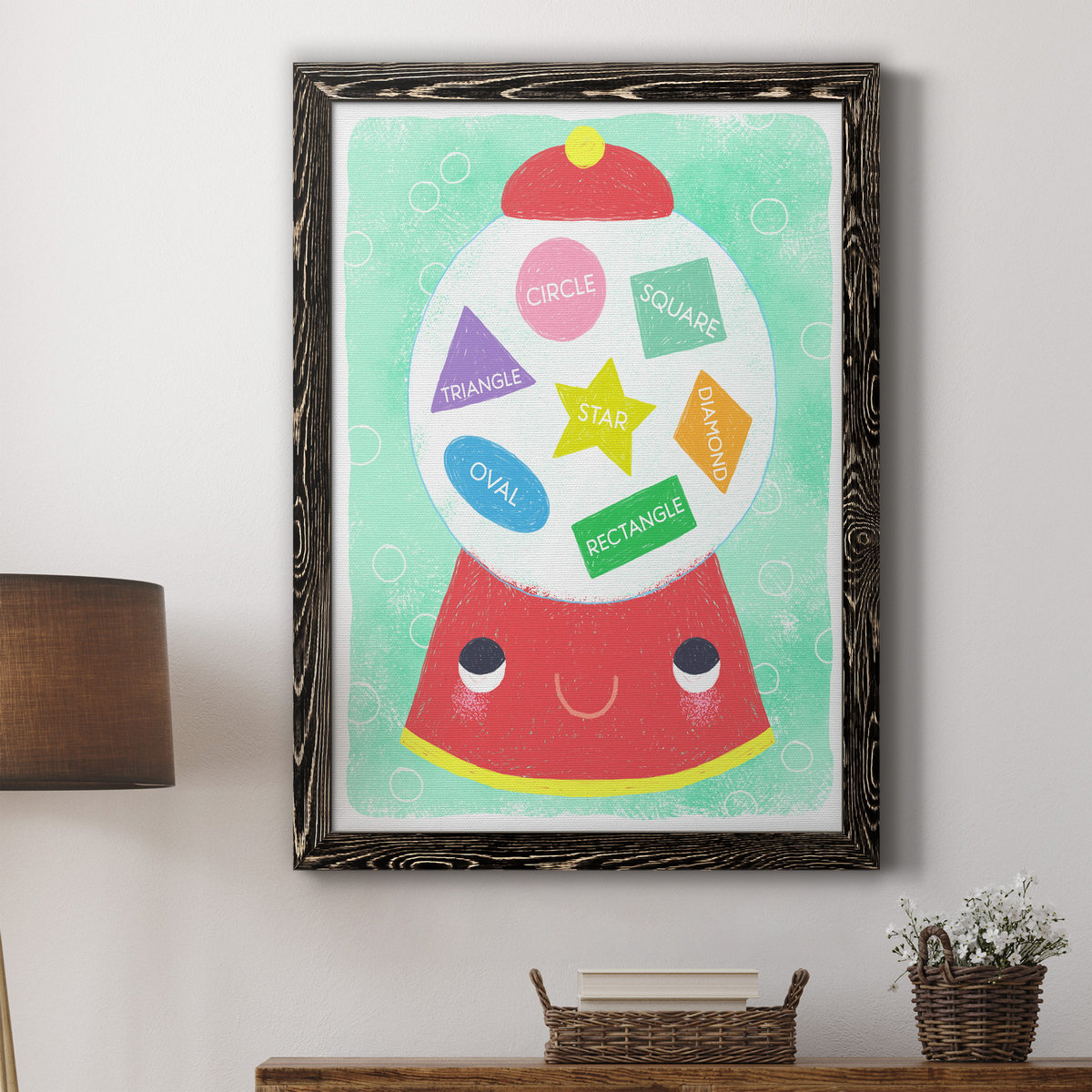 WexfordHome Gumball Shapes - Picture Frame Graphic Art on Canvas | Wayfair