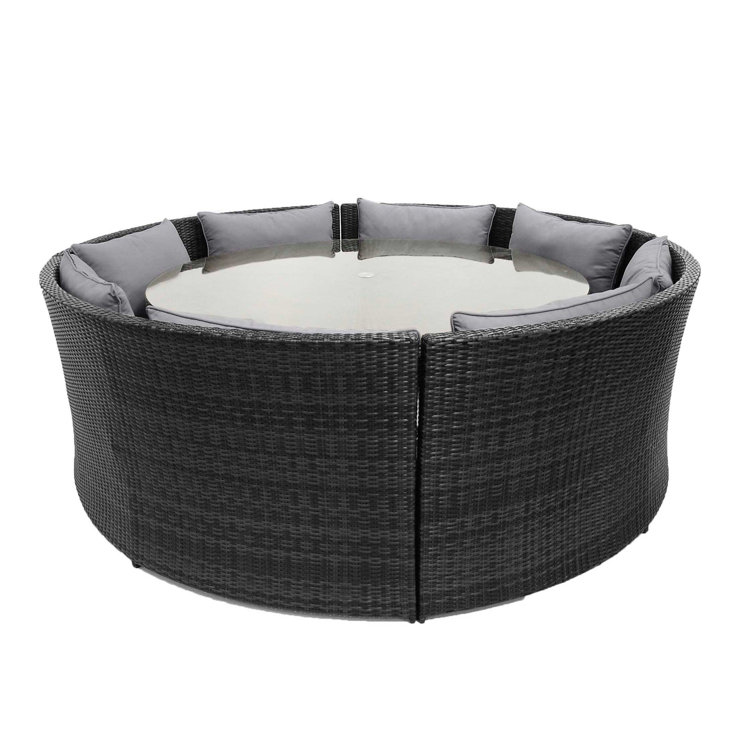 Dakota Fields Macclenny Round Rattan Sofa Dining Set | Wayfair.co.uk