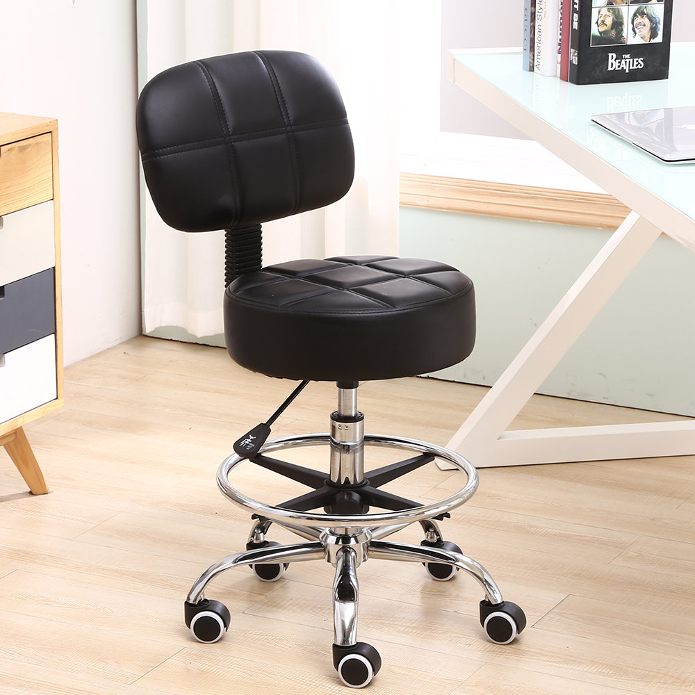 Inbox Zero Height Adjustable Lab Stool with Footrest & Reviews | Wayfair