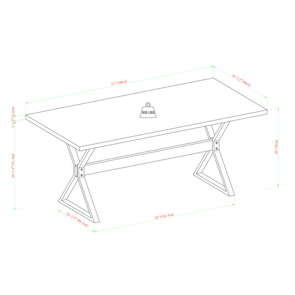 Three Posts™ Keeling 71'' Trestle Dining Table & Reviews | Wayfair