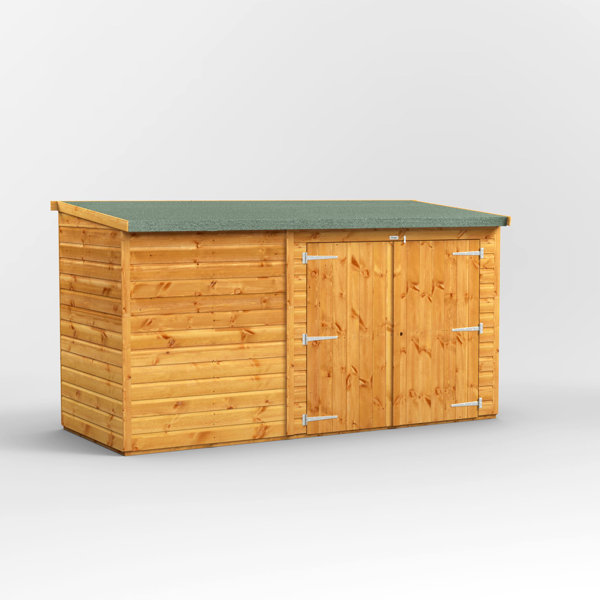 POWER 4 ft. W x 10 ft. D Power Pent Bike Shed (10x4) | Wayfair.co.uk
