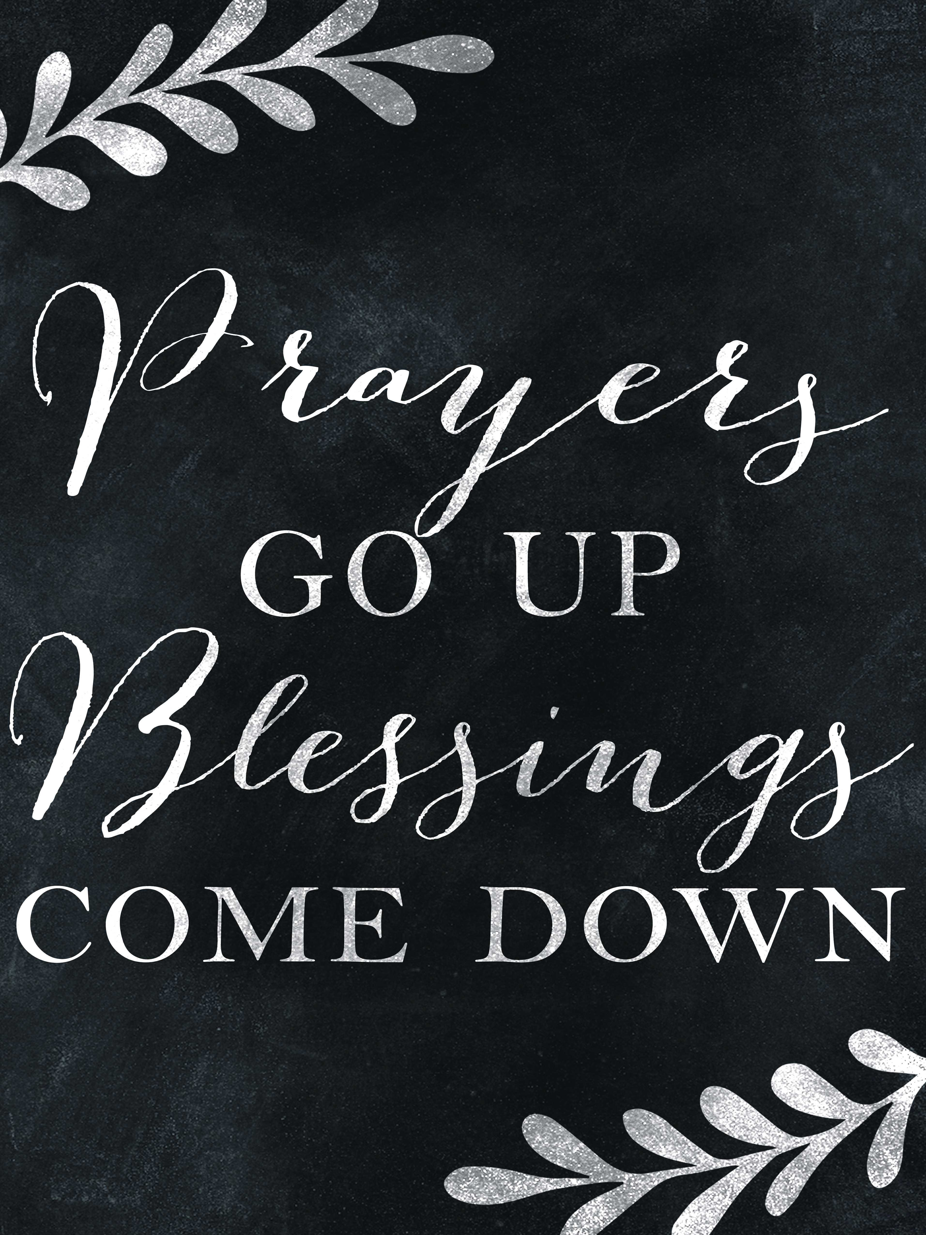 Trinx Prayers Go Up Blessings Down - Wrapped Canvas Textual Art | Wayfair