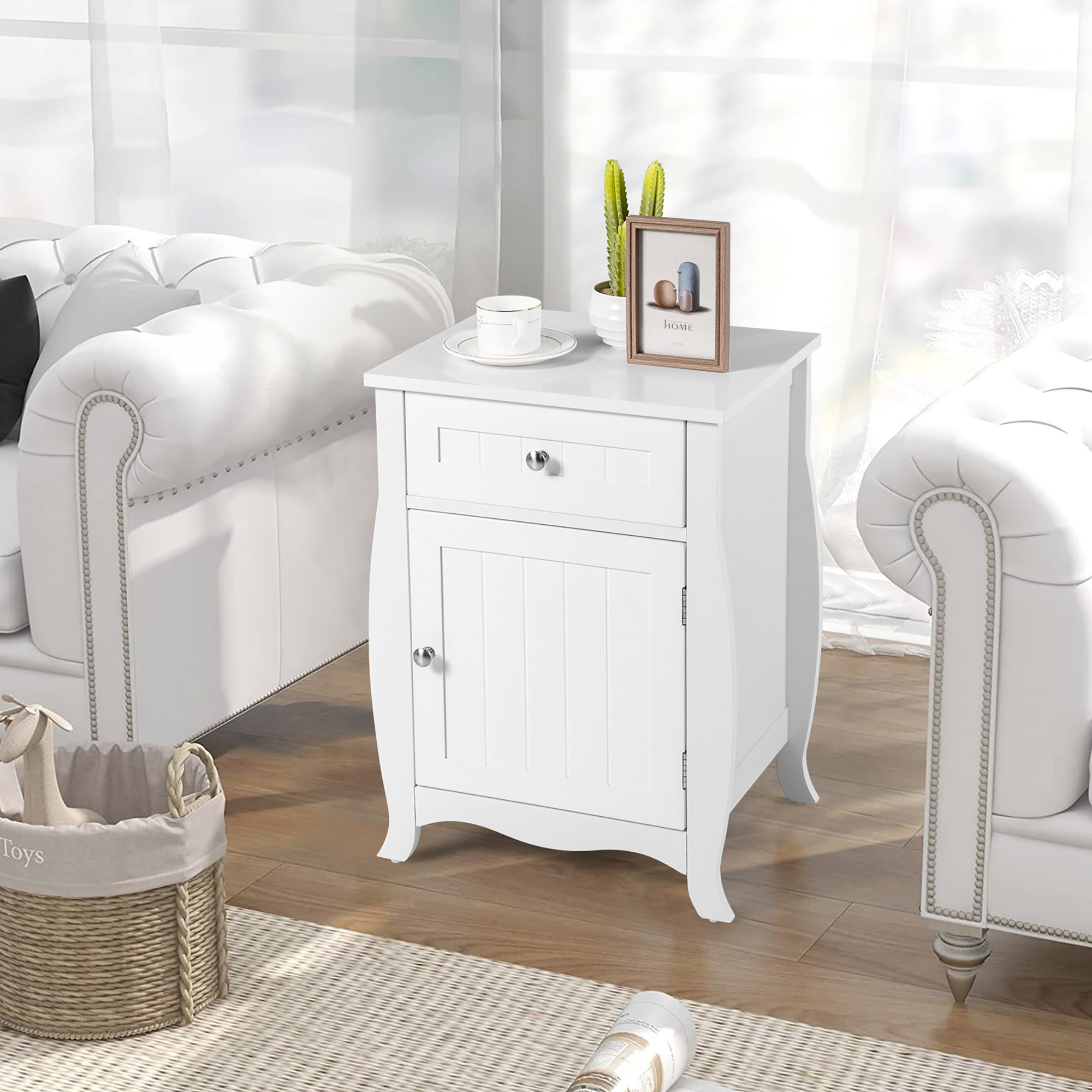 Winston Porter Elsiana 24'' Tall 1 - Drawer Nightstand in White | Wayfair