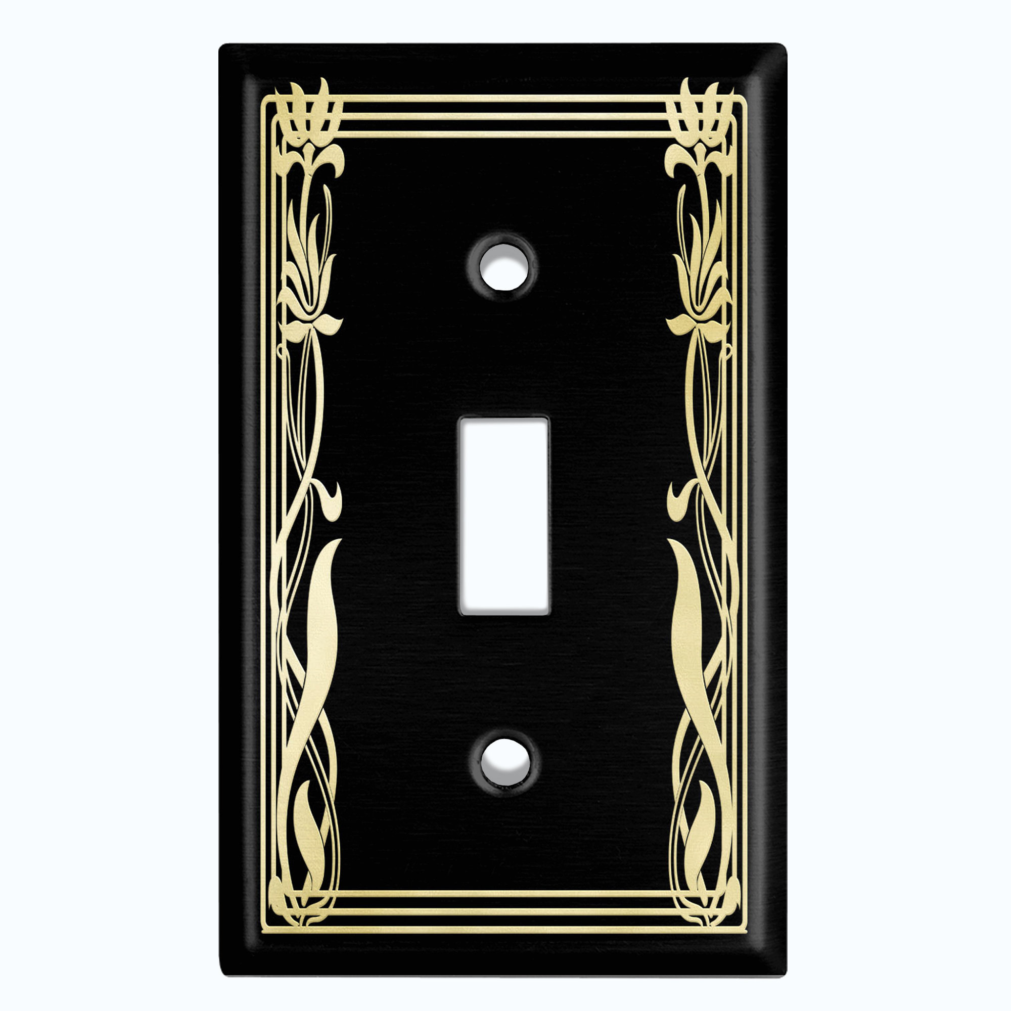 WorldAcc Victorian Vintage Elegant Vertical Flower Frame Black 1-Gang ...