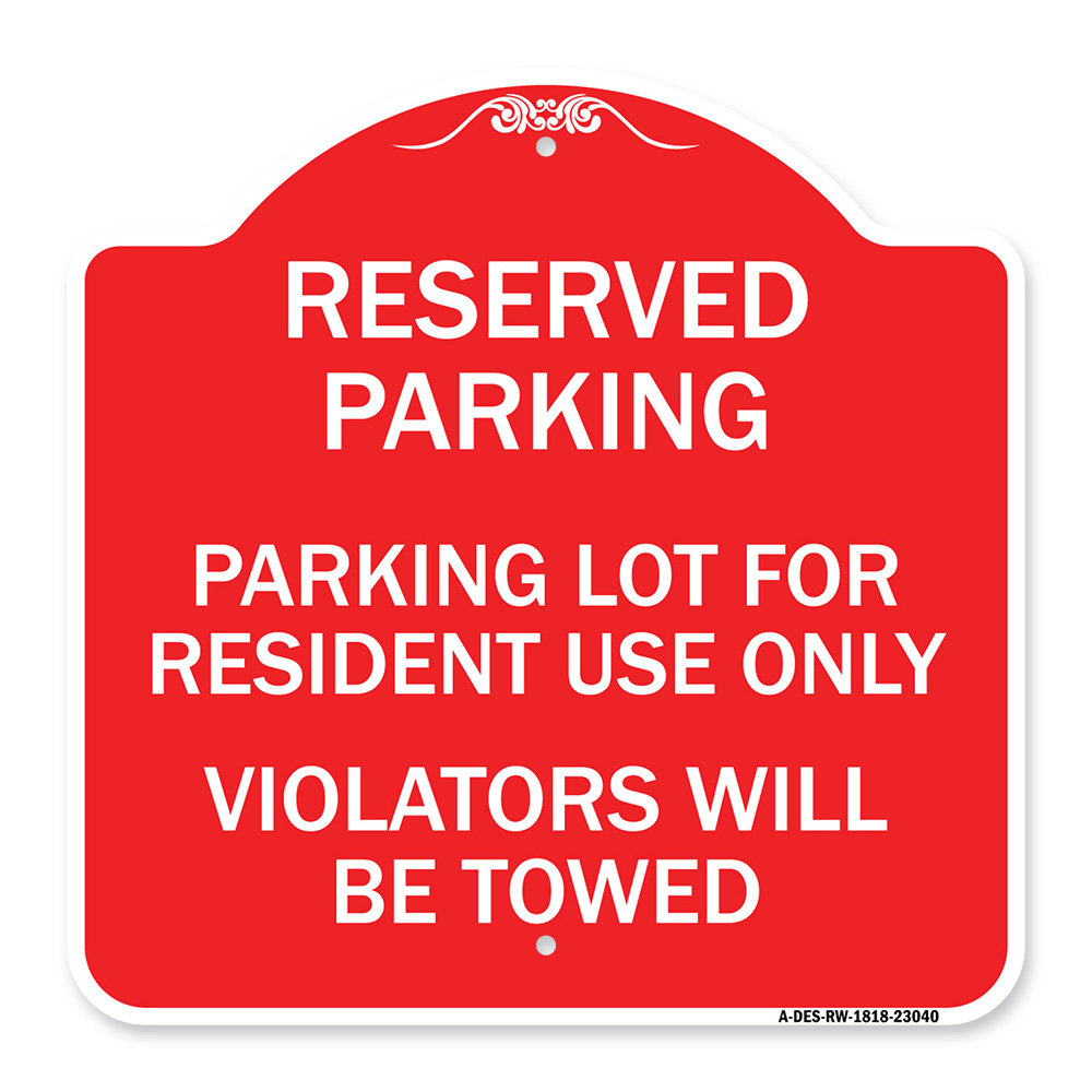 Signmission Designer Series Sign - Reserved Parking Sign Reserved ...