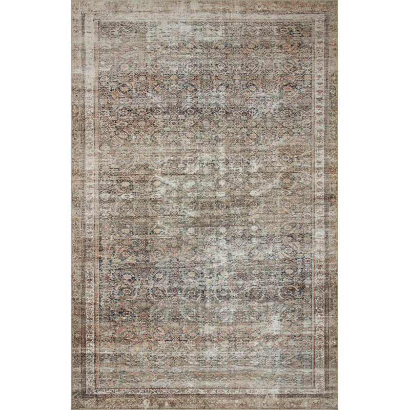 Chris Loves Julia x Loloi Jules Performance Ink / Terracotta Rug ...