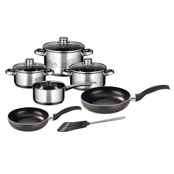 ELO Skyline 8 Piece Non-Stick Stainless Steel Cookware Set | Wayfair.co.uk