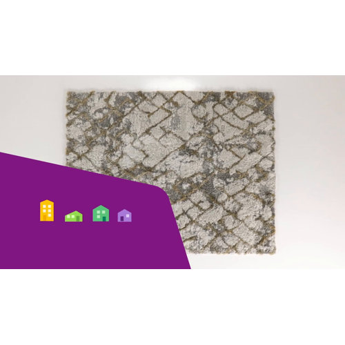 Steelside™ Cade Machine Woven / Power Loomed Performance Ivory/Gold Rug ...