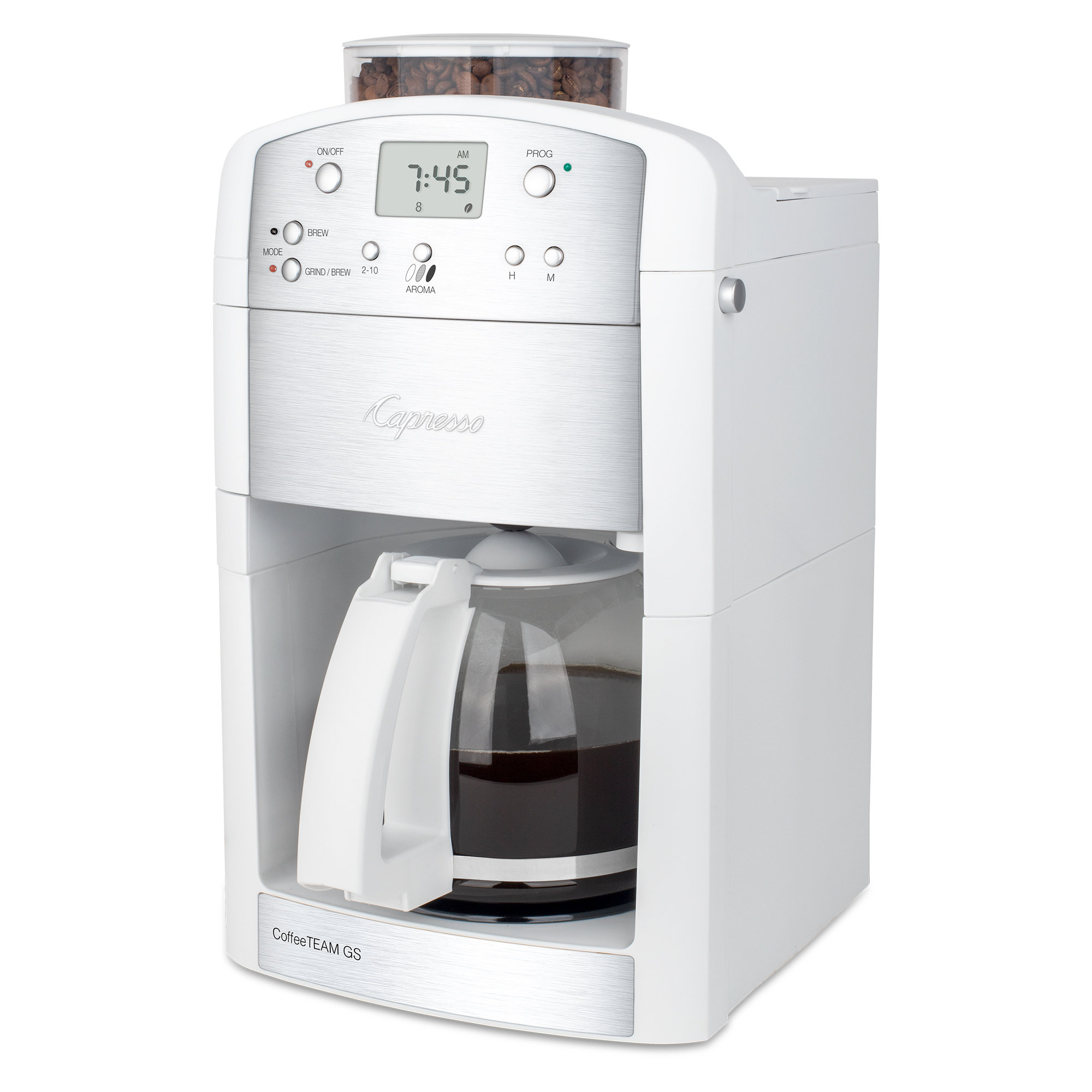 Capresso CoffeeTEAM GS 10-Cup Coffee Maker with Conical Burr Grinder ...
