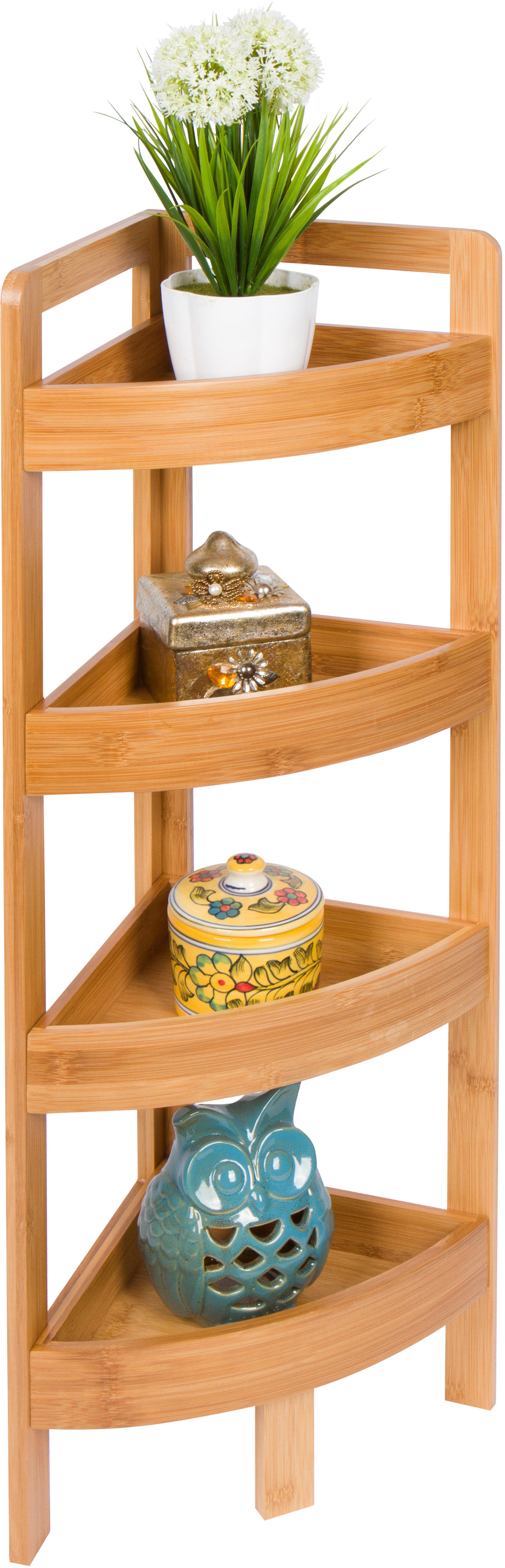 Rebrilliant 32'' H x 9.2'' W Solid Wood Corner Bookcase & Reviews | Wayfair