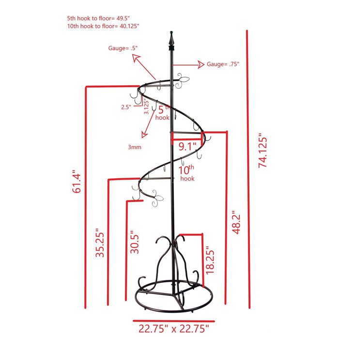Ebern Designs 23'' Wide 15 - Hook Freestanding Purse Rack & Reviews ...