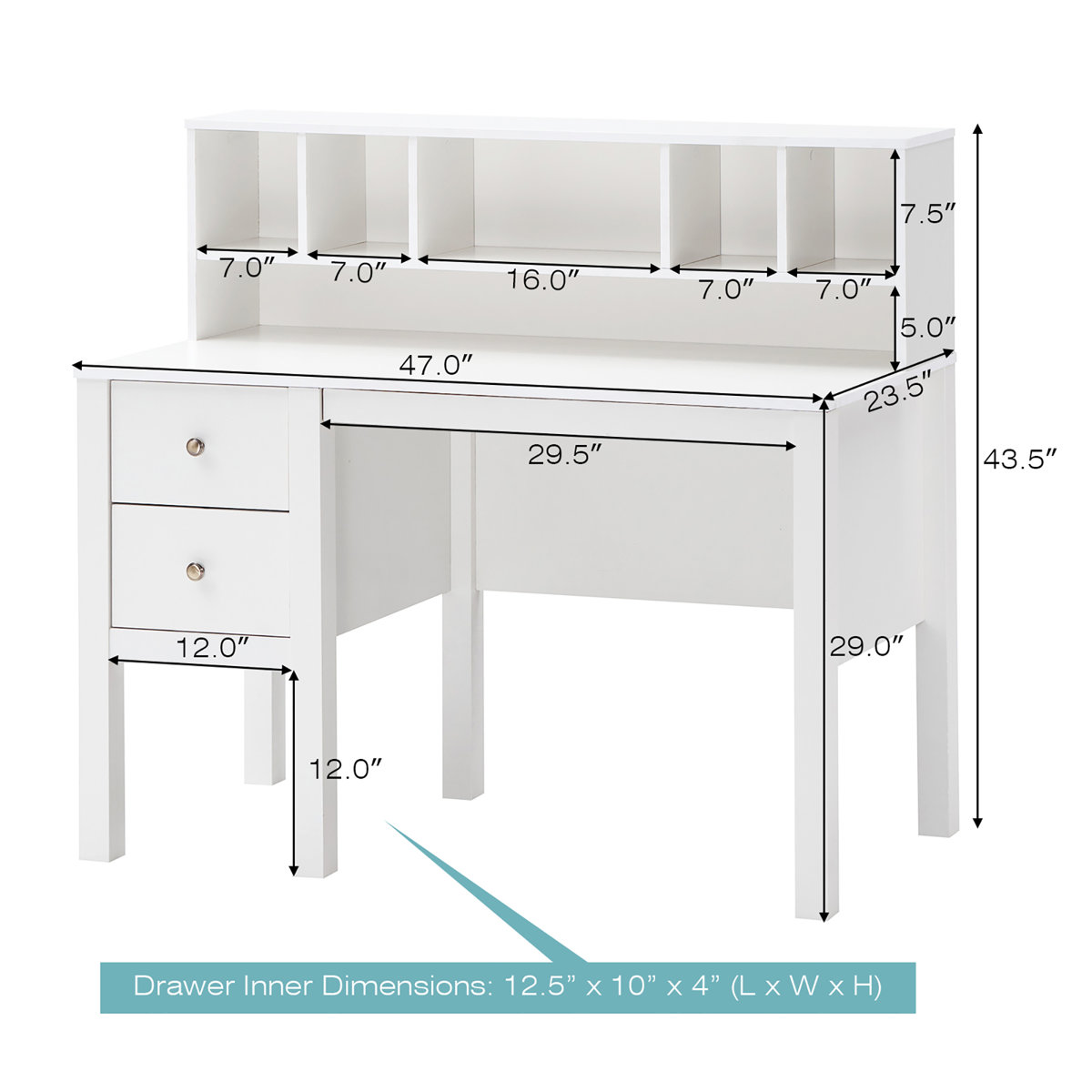 Latitude Run® Desk with Hutch | Wayfair