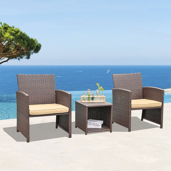 Winston Porter Cutten Metal 2 - Person Seating Group with Cushions ...