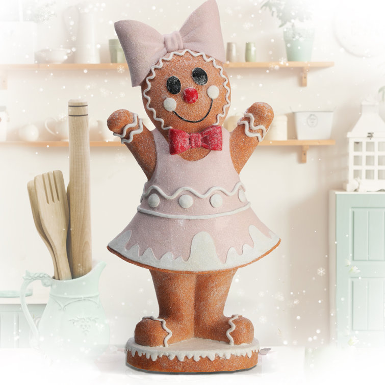 The Twillery Co. Resin Gingerbread Girl W/Bow - Wayfair Canada