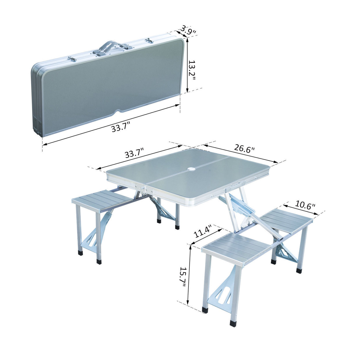 Arlmont & Co. Galloway Square 4 - Person 53.5'' Long Camping Table ...