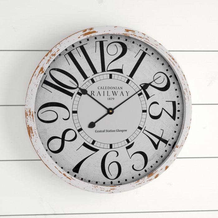 Highland Dunes White Wood Wall Clock | Wayfair