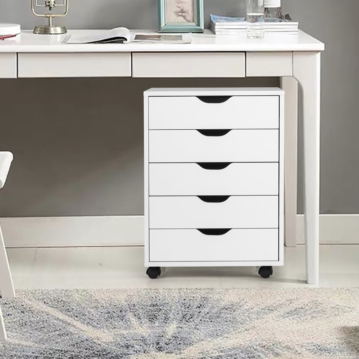 Inbox Zero 5 Drawer Rolling Storage Chest & Reviews | Wayfair