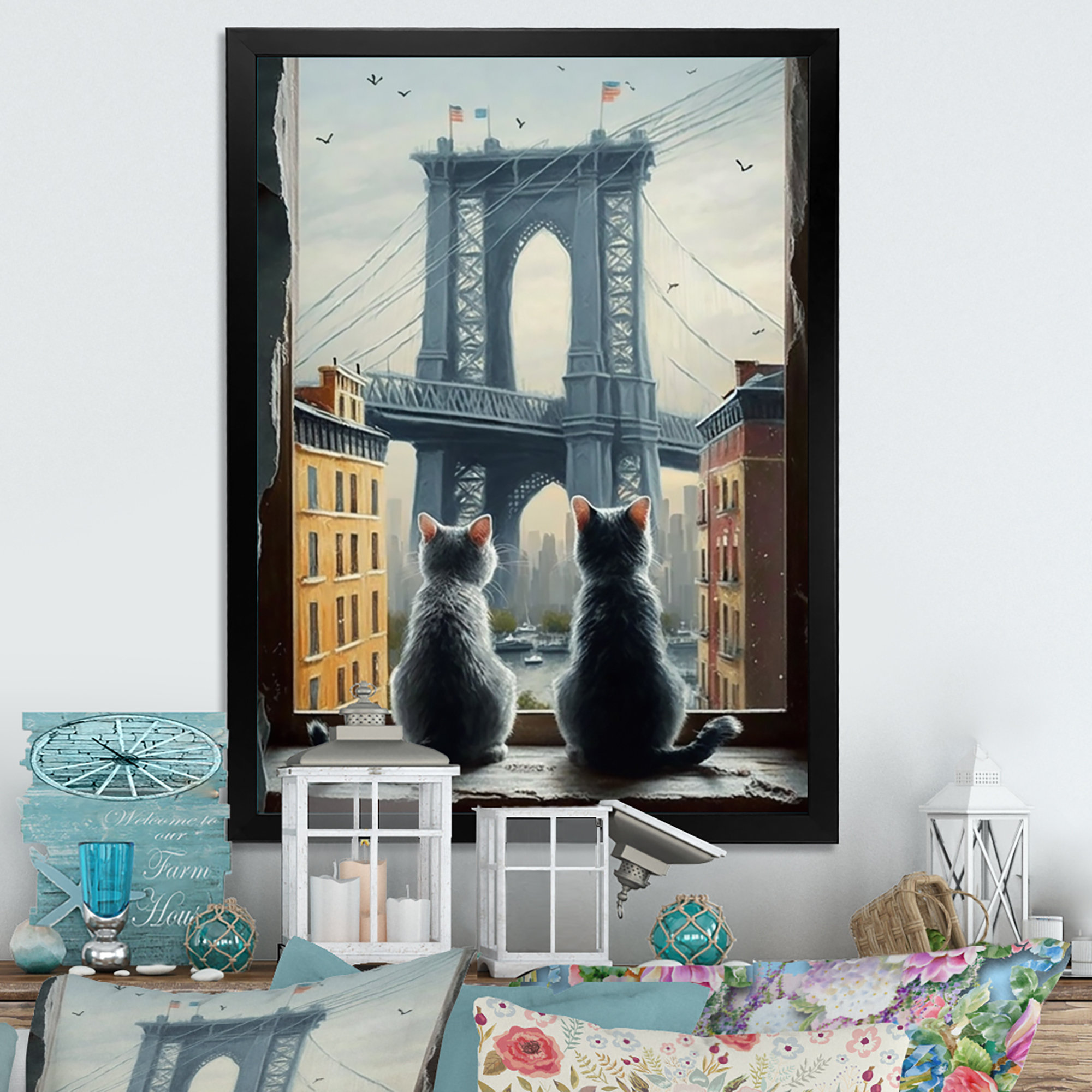 Wildon Home® Two Cats In The City II Two Cats In The City II - Print on ...
