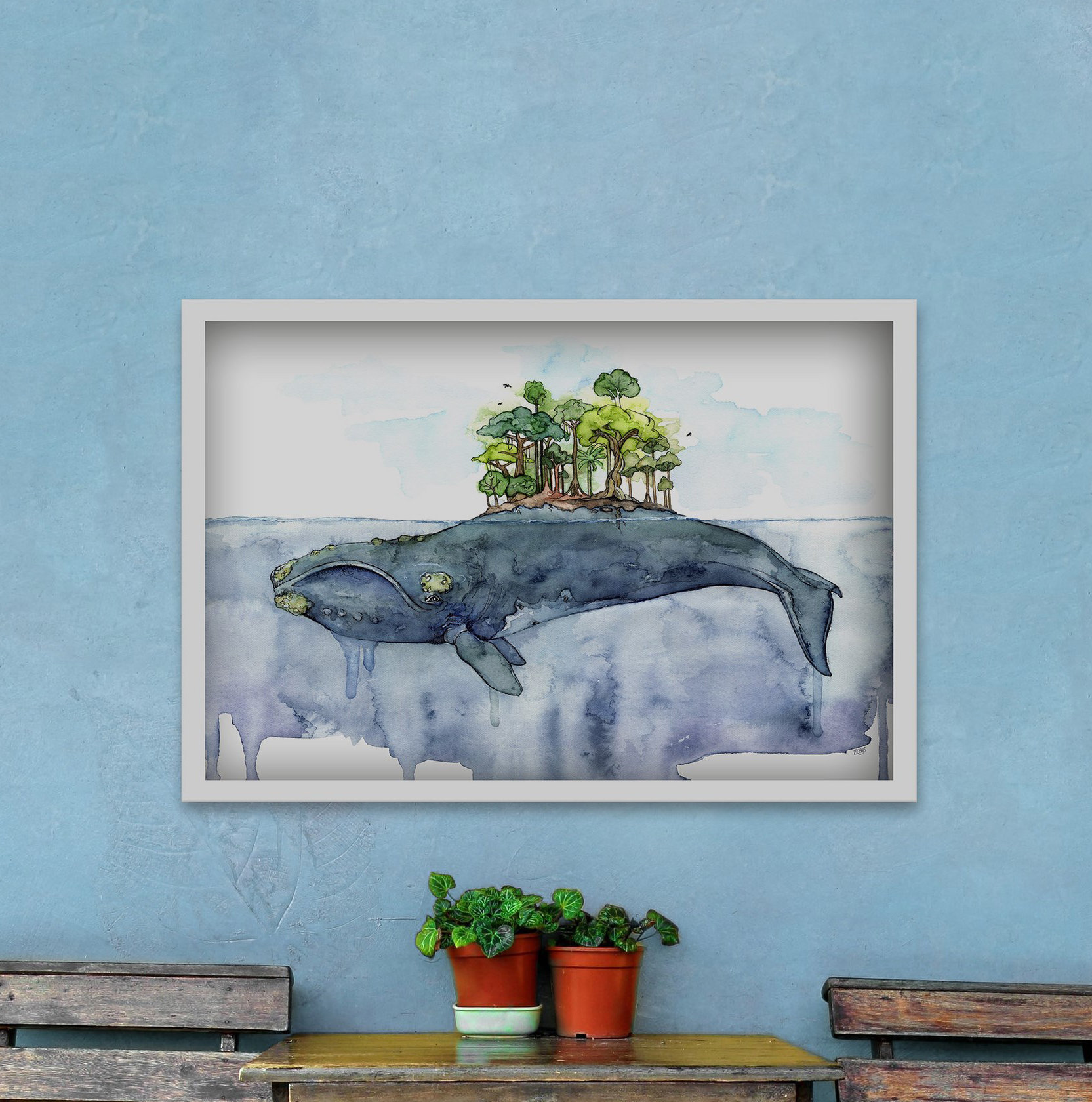 Marmont Hill Bottomless Blue by Rachel Byler - Picture Frame Print ...