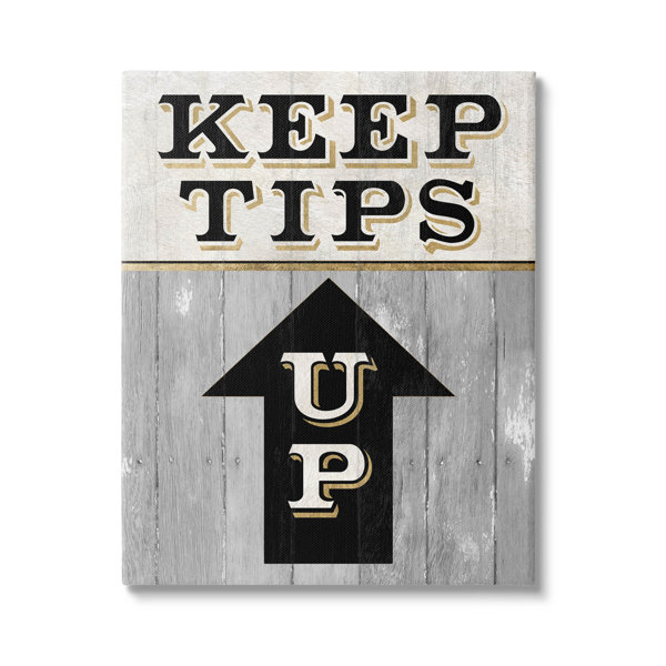 Stupell Industries Keep Tips Up Skiing Sign by - Wrapped Canvas Textual ...
