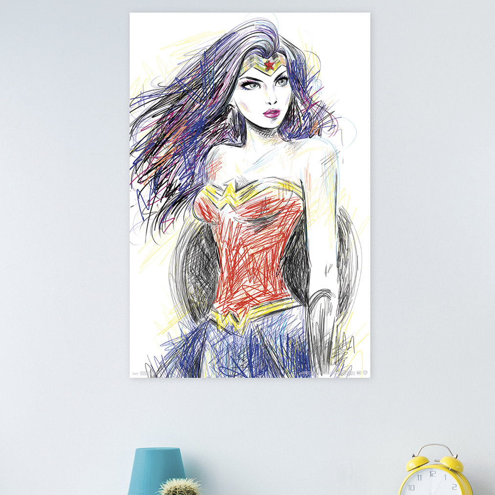Trends International Wonder Woman - Sketch Paper Print | Wayfair