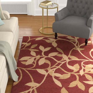 Lark Manor Feagin Floral Area Rug in Red & Reviews | Wayfair