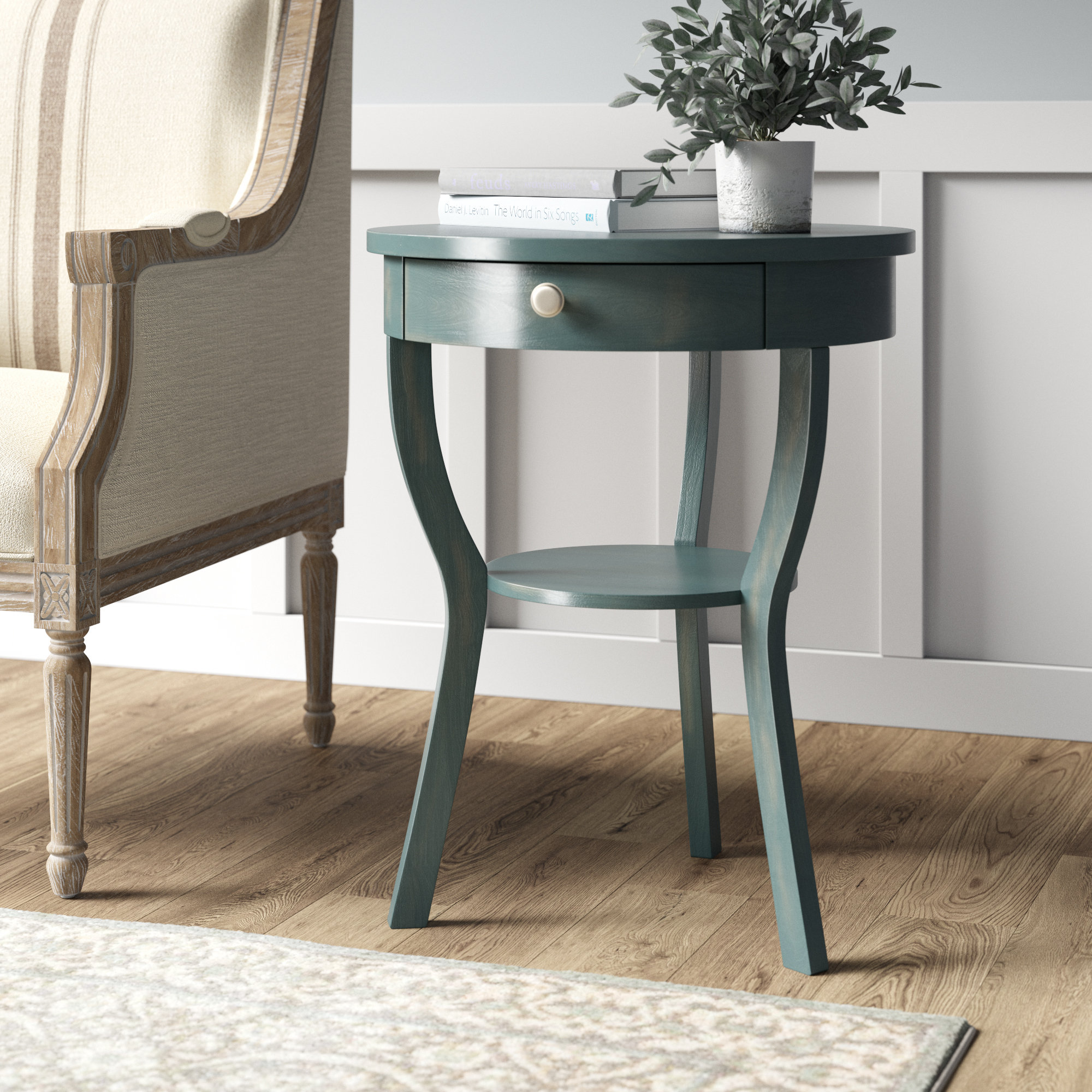 August Grove® Joanna 30.3'' Tall 3 Legs End Table with Storage ...