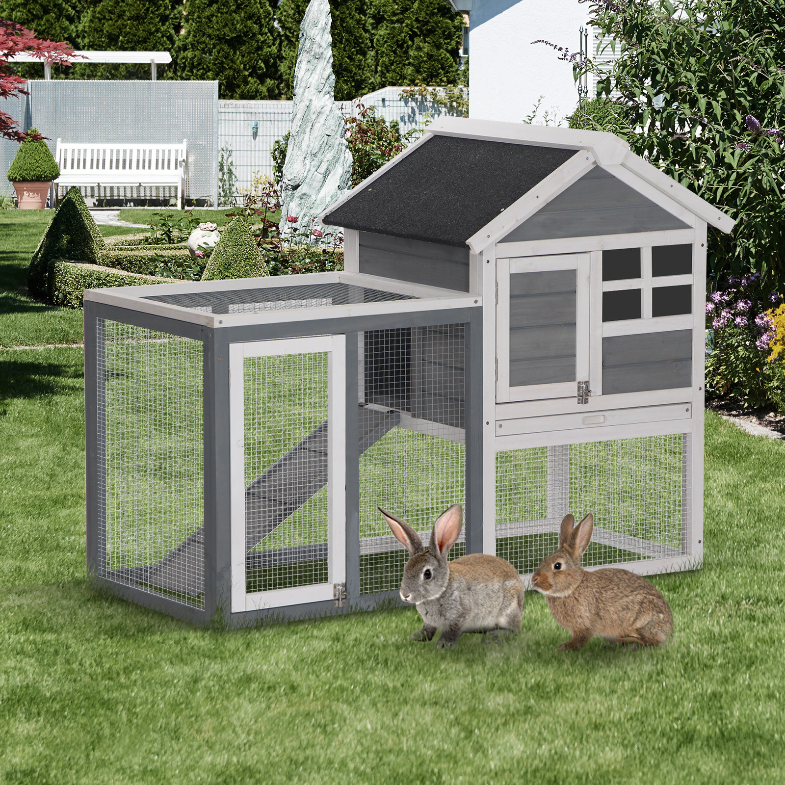 Tucker Murphy Pet™ Aayush Weather Resistant Rabbit Hutch with Ramp ...