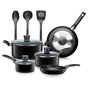 SereneLife 11 Piece Aluminum Non Stick Cookware Set | Wayfair