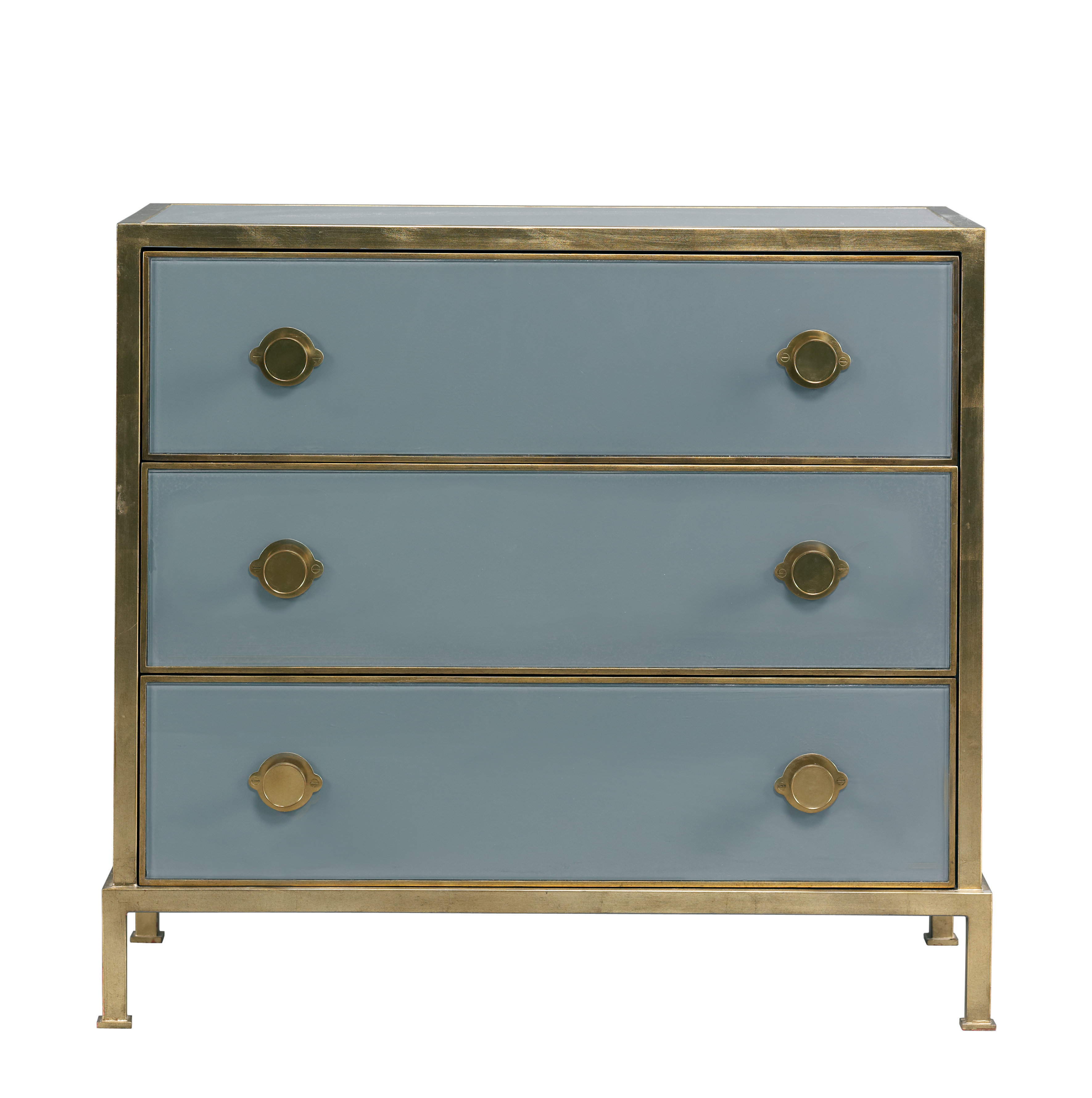 Lillian August Essex 32'' Tall Brass 3 - Drawer Accent Chest | Wayfair