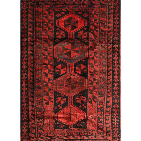 Hokku Designs Erroll Handmade Wool Red Rug | Wayfair