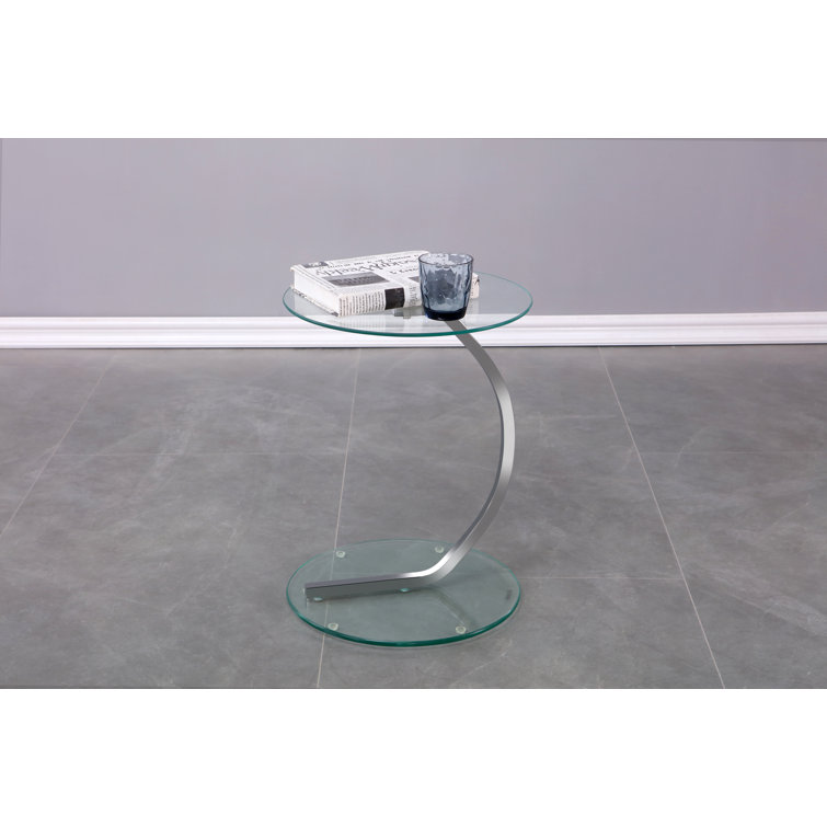 Everly Quinn 21'' Tall Glass Abstract End Table | Wayfair