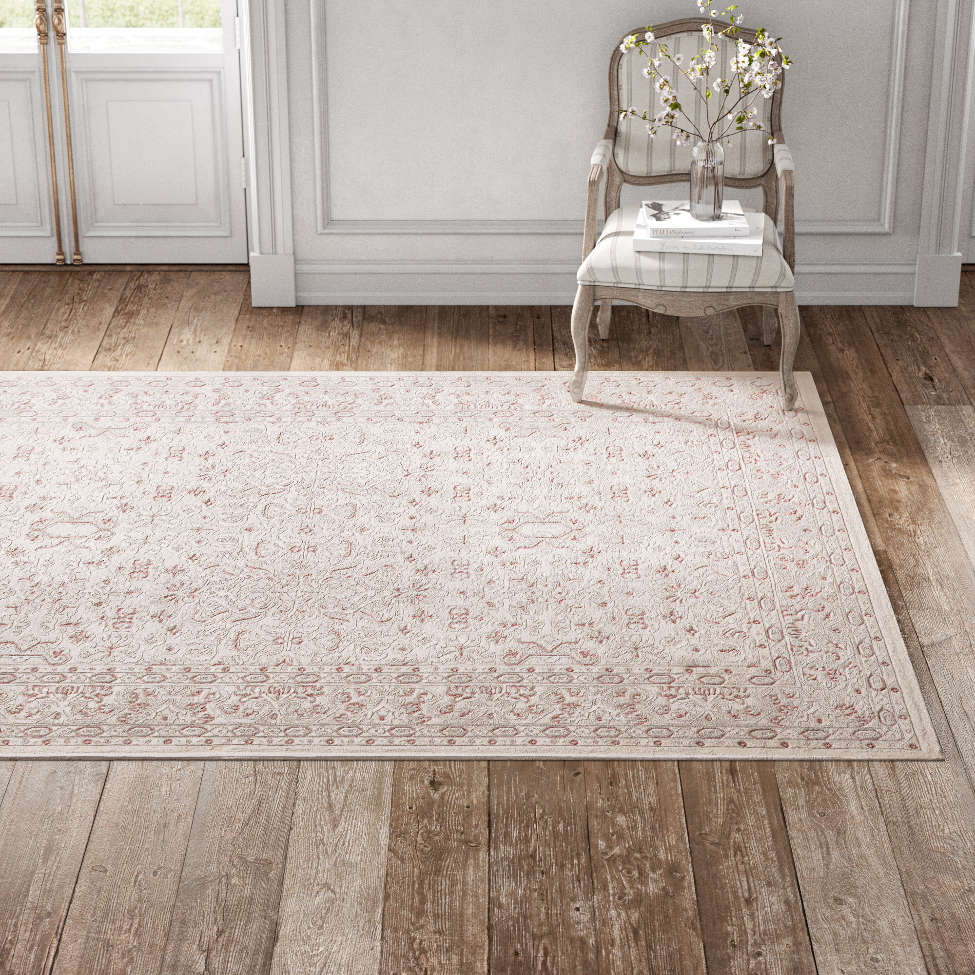 Kelly Clarkson Home Ashley Power Loom Pink/Cream Rug & Reviews | Wayfair