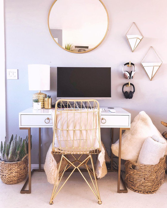 Glam Office Design Photo by #WayfairAtHome