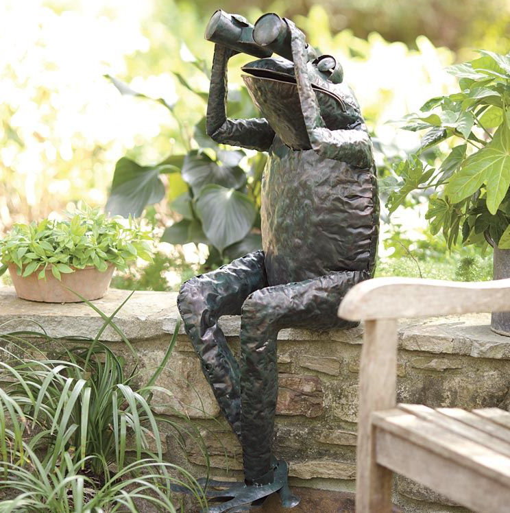 Wind & Weather Frog with Binoculars Handcrafted Metal Statue & Reviews ...