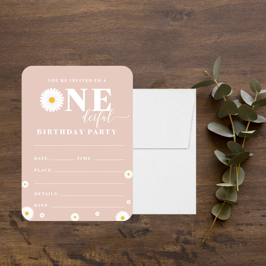 Koyal Wholesale Retro Daisy Birthday Party Invitations With Envelopes ...