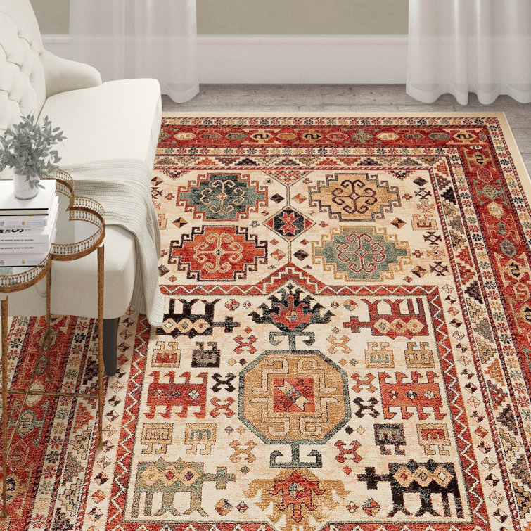 Lark Manor Abbeville Wool Cream/Red Area Rug & Reviews | Wayfair.co.uk