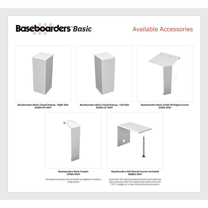 Baseboarders Galvanized Steel Easy Slip-On Baseboard Heater Cover Wall ...