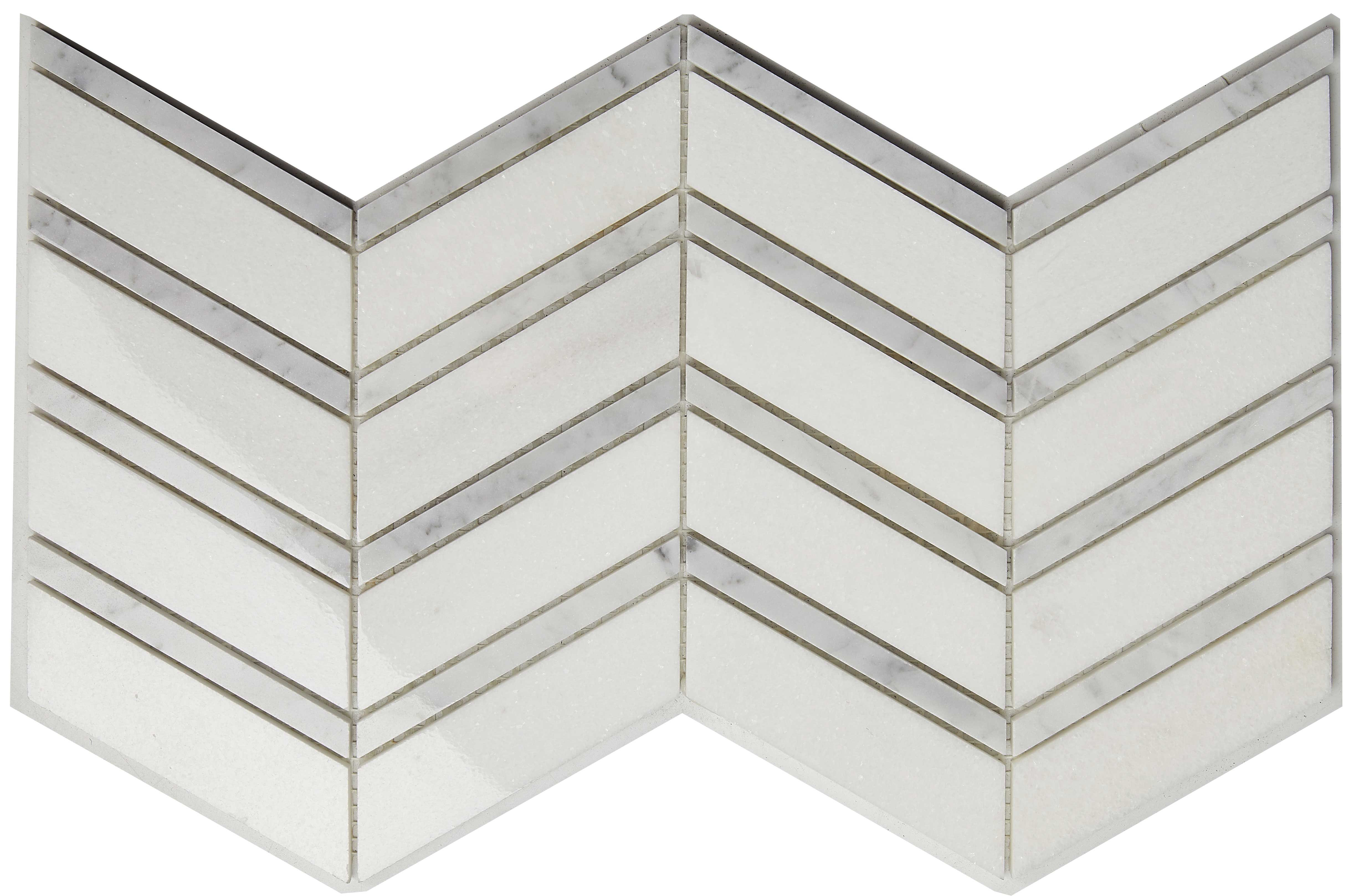 Mango Tile Roma 6" x 9" Marble Herringbone Mosaic Wall & Floor Tile ...